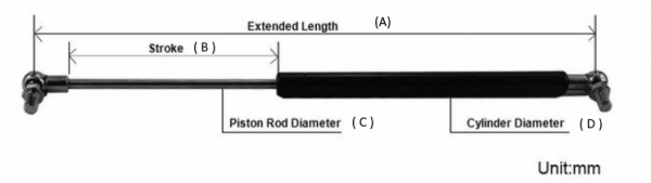Trailer Gas Strut 500Nf (830mm L) - Trailer Parts - Wholesale ...