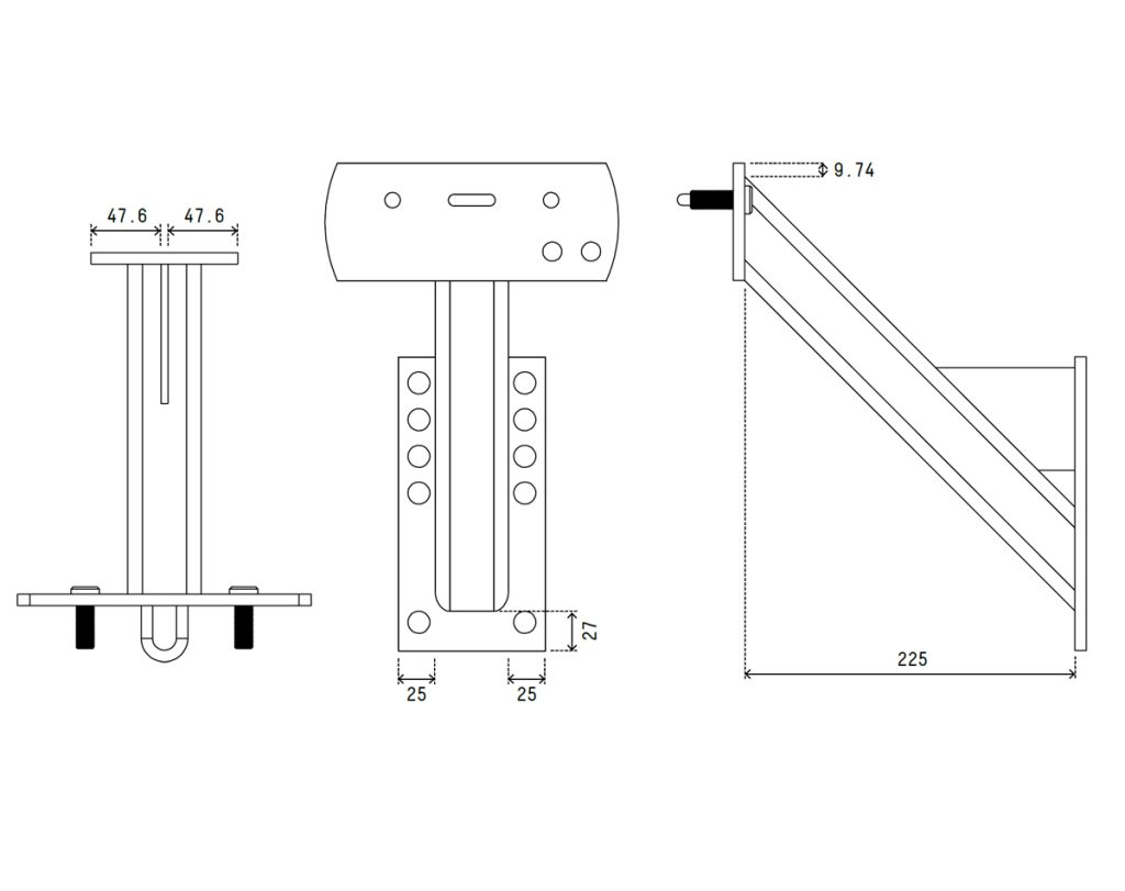 ATLANTIC Galvanized Spare Wheel Carrier Extended - Trailer Parts ...